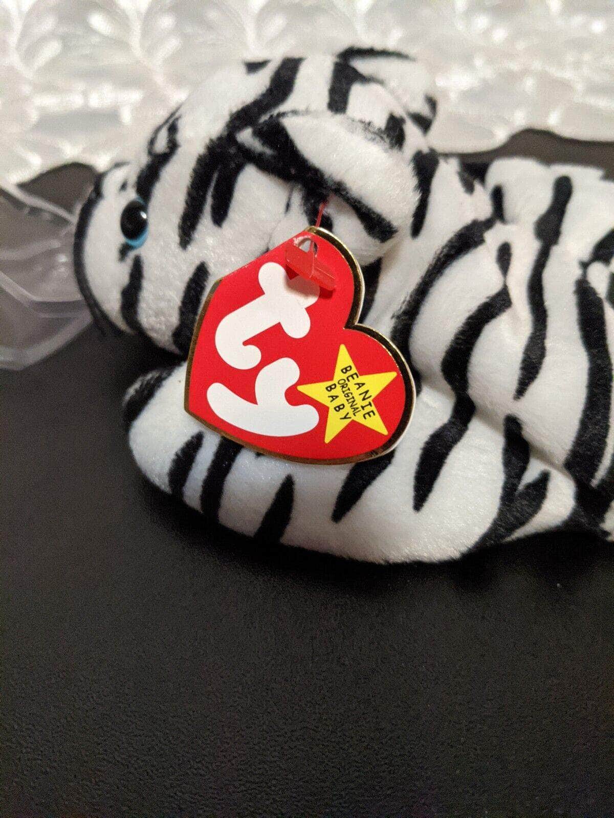Ty Beanie Baby - Blizzard The White Black Tiger (8.5in) - Vintage ...