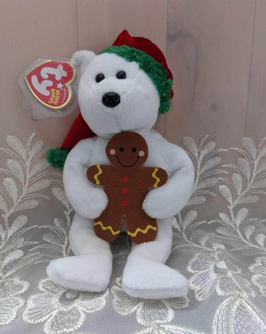 Ty Beanie Baby - Goody The Christmas Bear With Gingerbread Man (9in ...