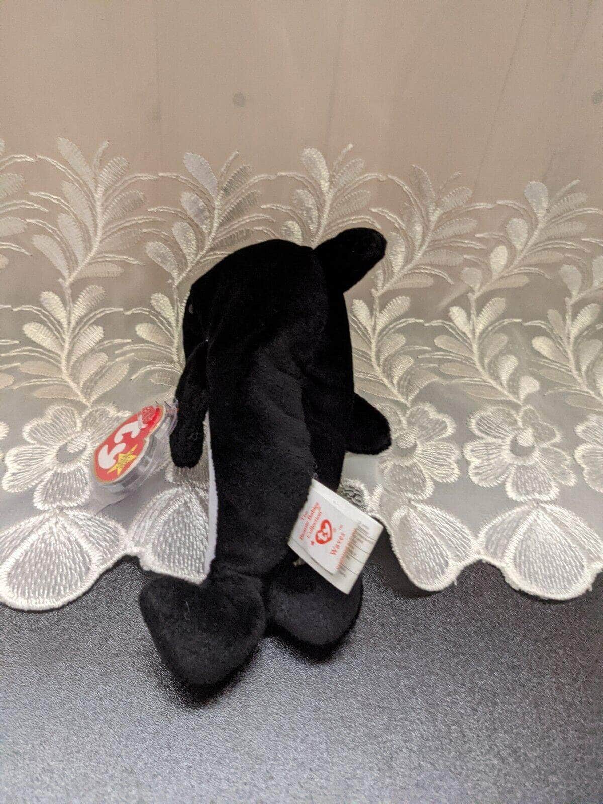 Ty Beanie Baby - Waves the Orca Whale (7in) - Vintage Beanies Canada