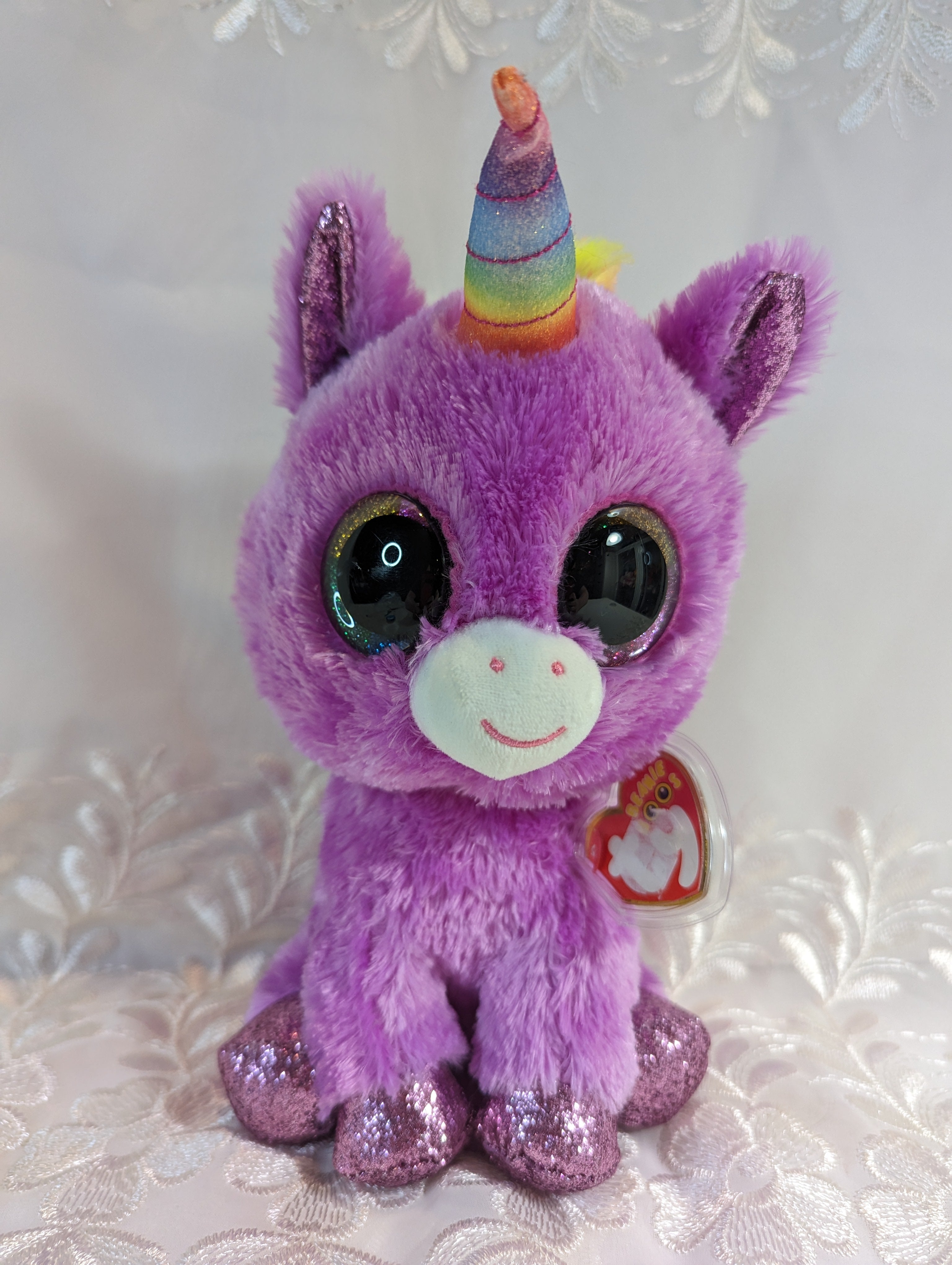 Ty Beanie Boo - Rosette the Unicorn (9 in) Stuffed-eye, Non-mint Tag ...