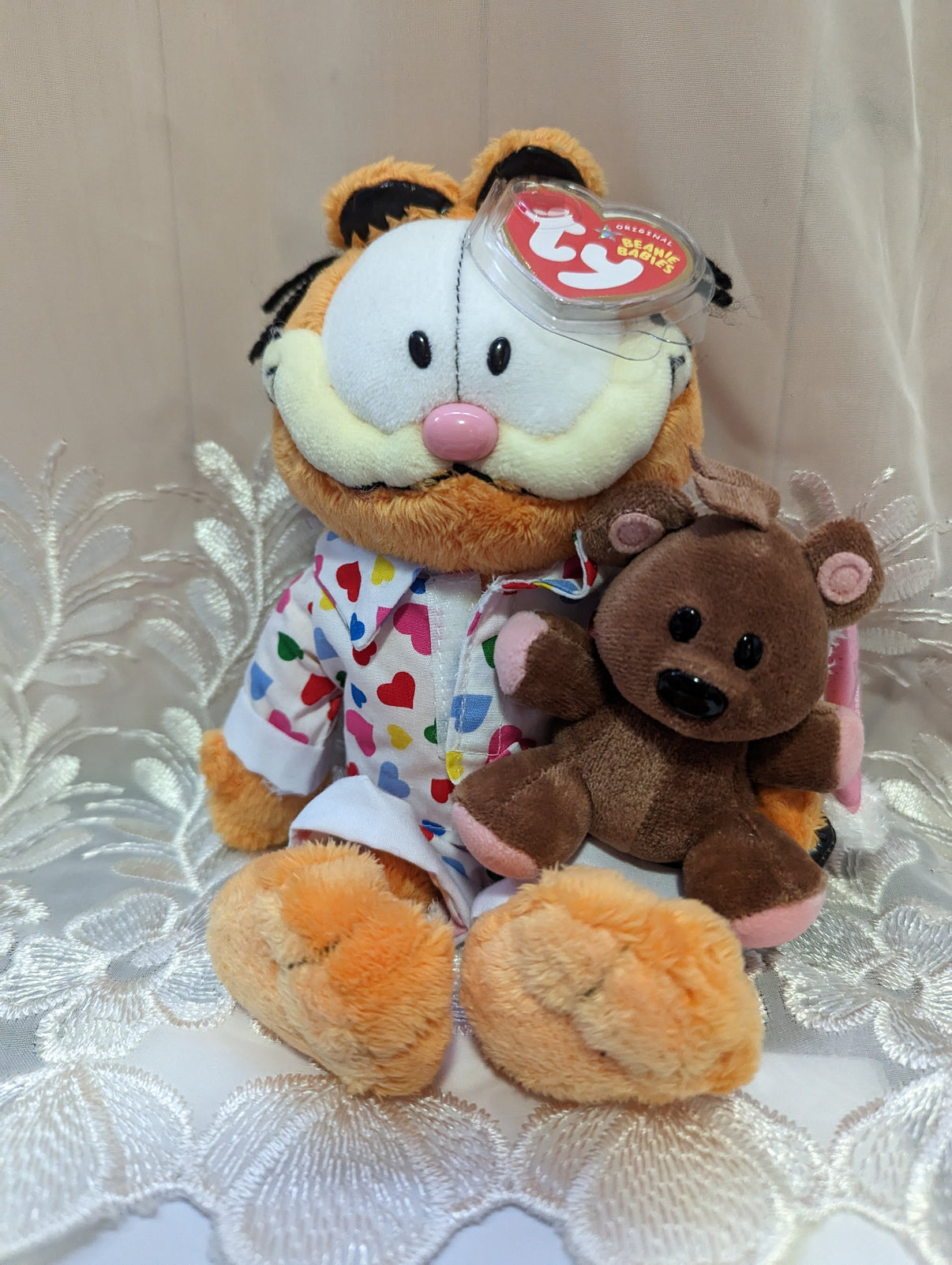 Ty Beanie Baby - Goodnight Garfield The Cat In Pajamas Holding Pooky ...